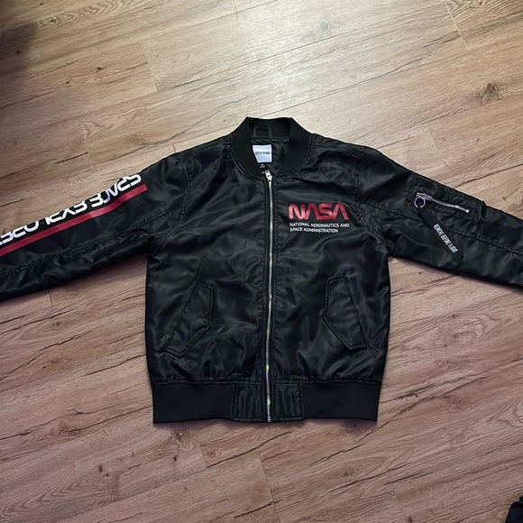 Jackets & Coats | White Tag Nasa Bomber Windbreaker Jacket | Poshmark